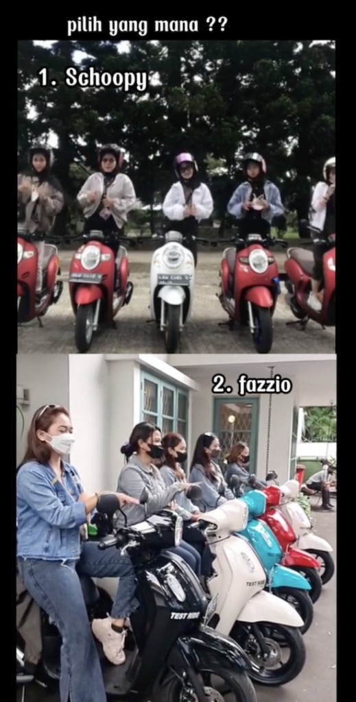 Beda banget dengan Yamaha Fino,… terjadi persaingan antara Ukhti Honda ...